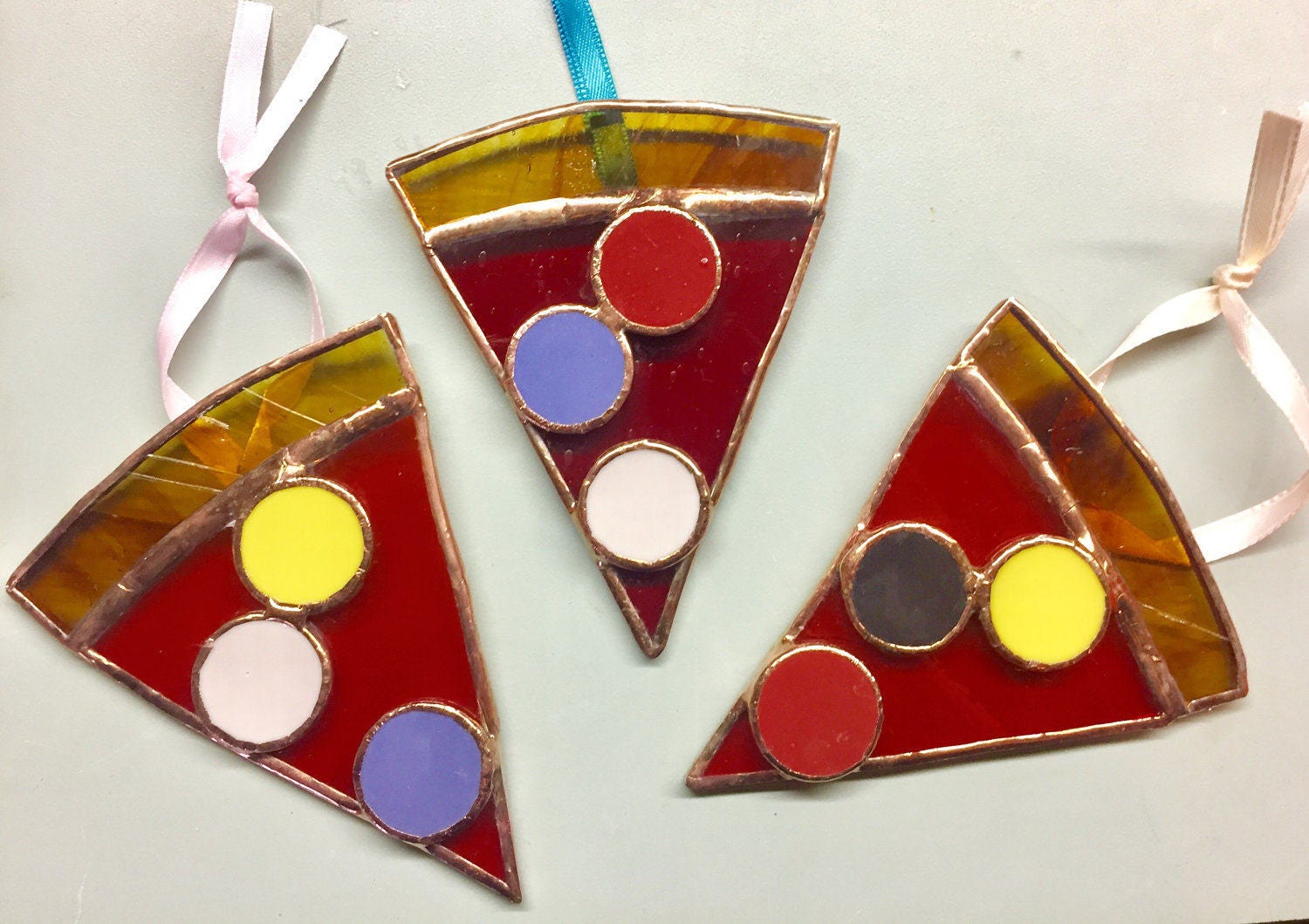 Stained Glass PIZZA Ornaments by Glass Action - Etsy India