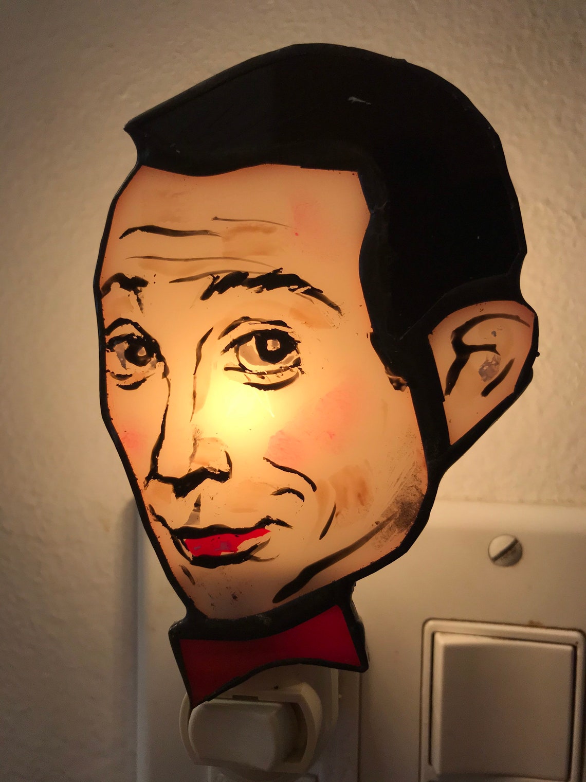 Pee Wee Herman Stained Glass Night Light by Glass Action - Etsy