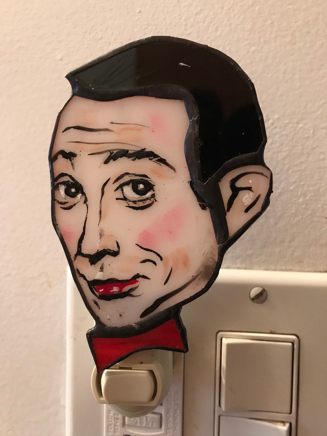Pee Wee Herman Stained Glass Night Light by Glass Action - Etsy
