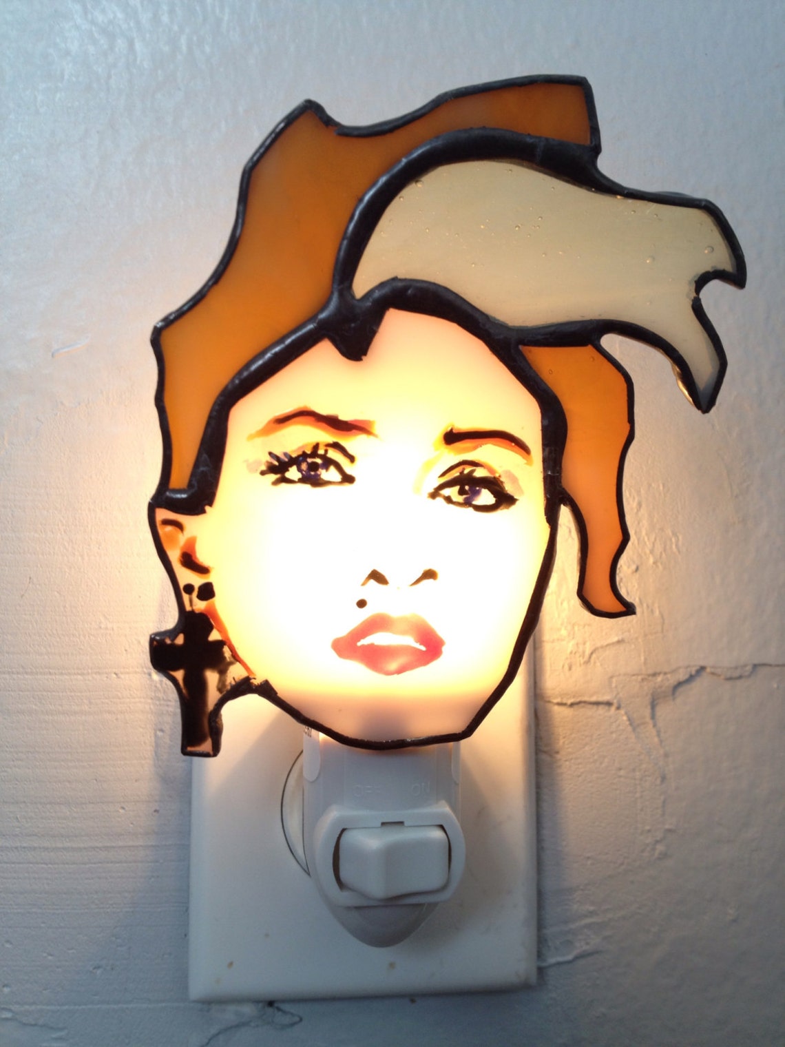 80's or 90's Madonna Stained Glass Night Light by Glass Action YOU ...