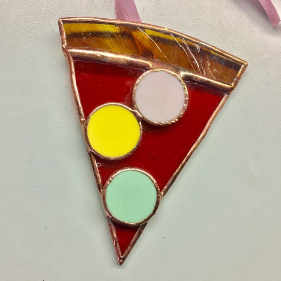 Stained Glass PIZZA Ornaments by Glass Action | Etsy