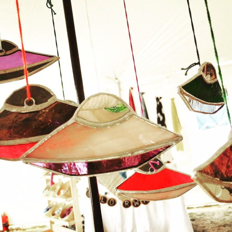 UFO Stained Glass Ornaments by Glass Action - Etsy