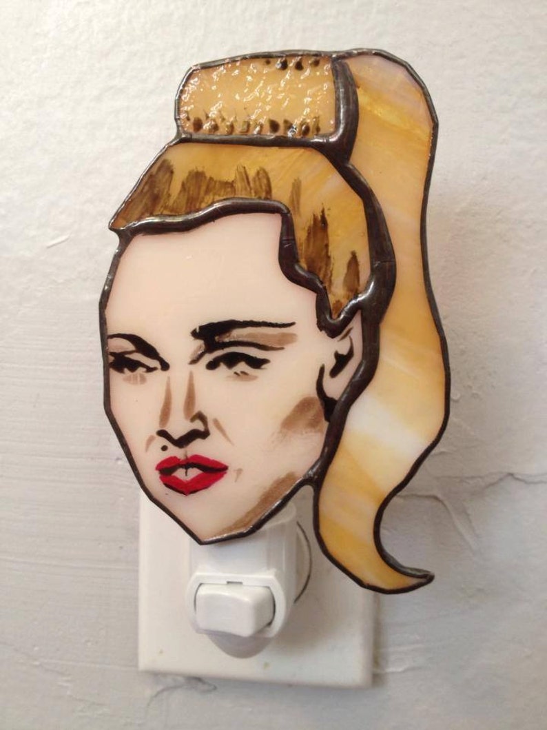 80's or 90's Madonna Stained Glass Night Light by Glass Action YOU ...