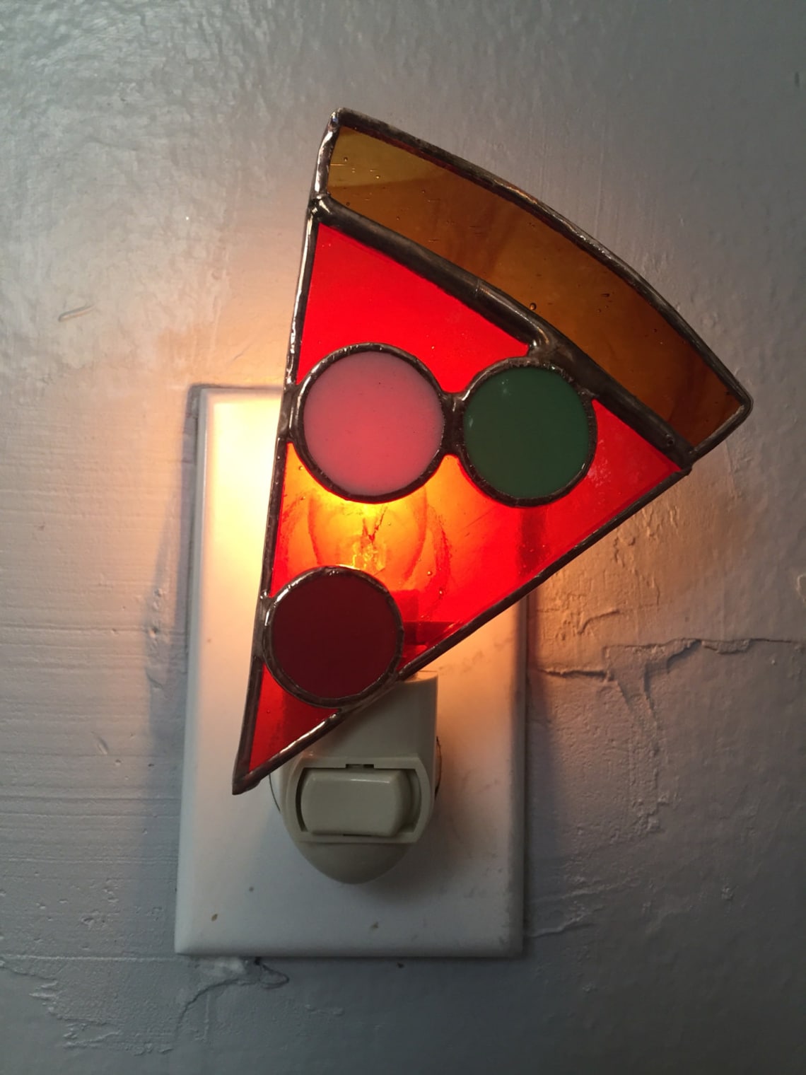 Stained Glass PIZZA Night Light | Etsy