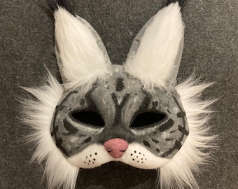 Airbrushed Canadian Lynx Therian Masks With Flowers and Leaves! - Etsy