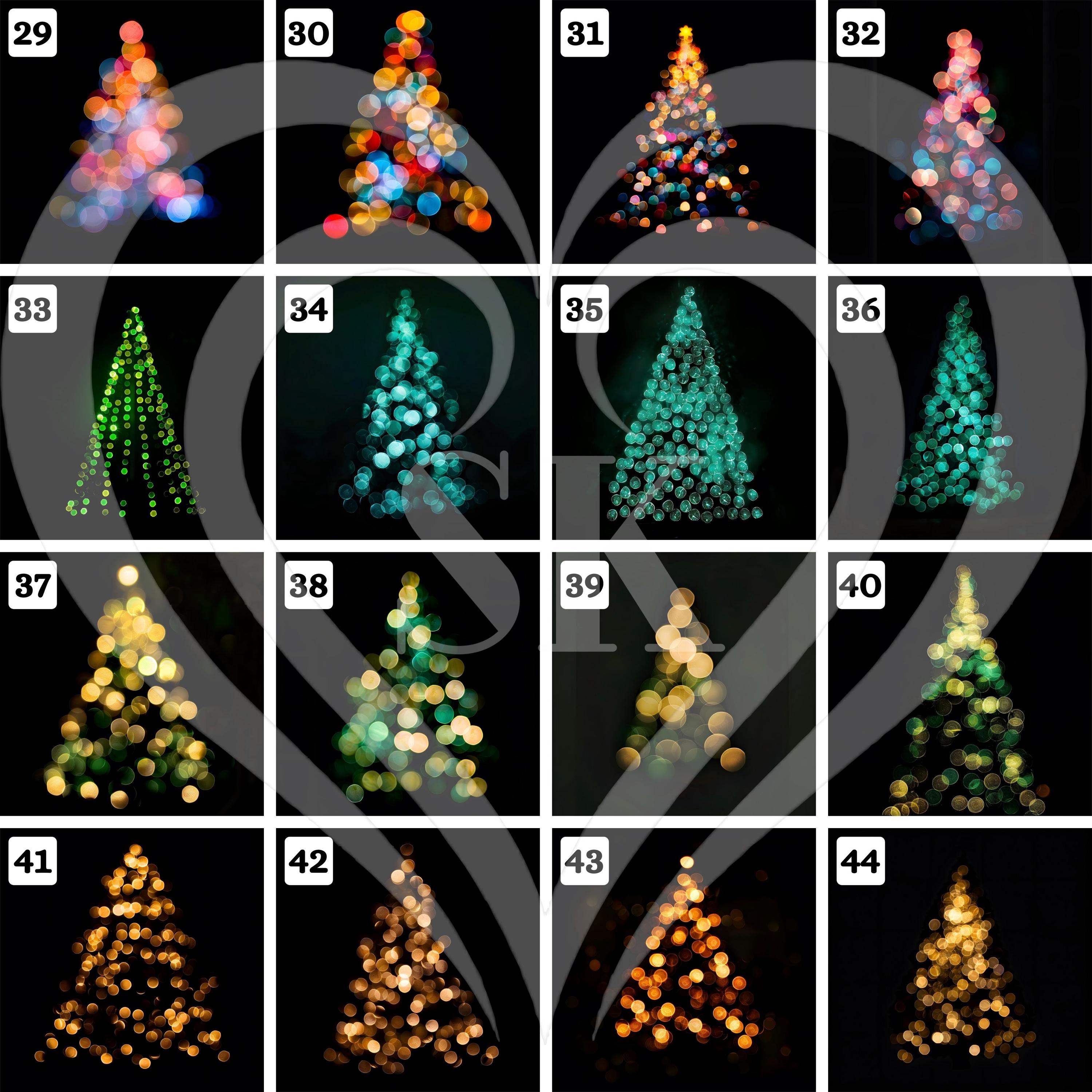 CHRISTMAS TREE BOKEH Lights Digital Overlay | Festive Xmas Glow Soft ...
