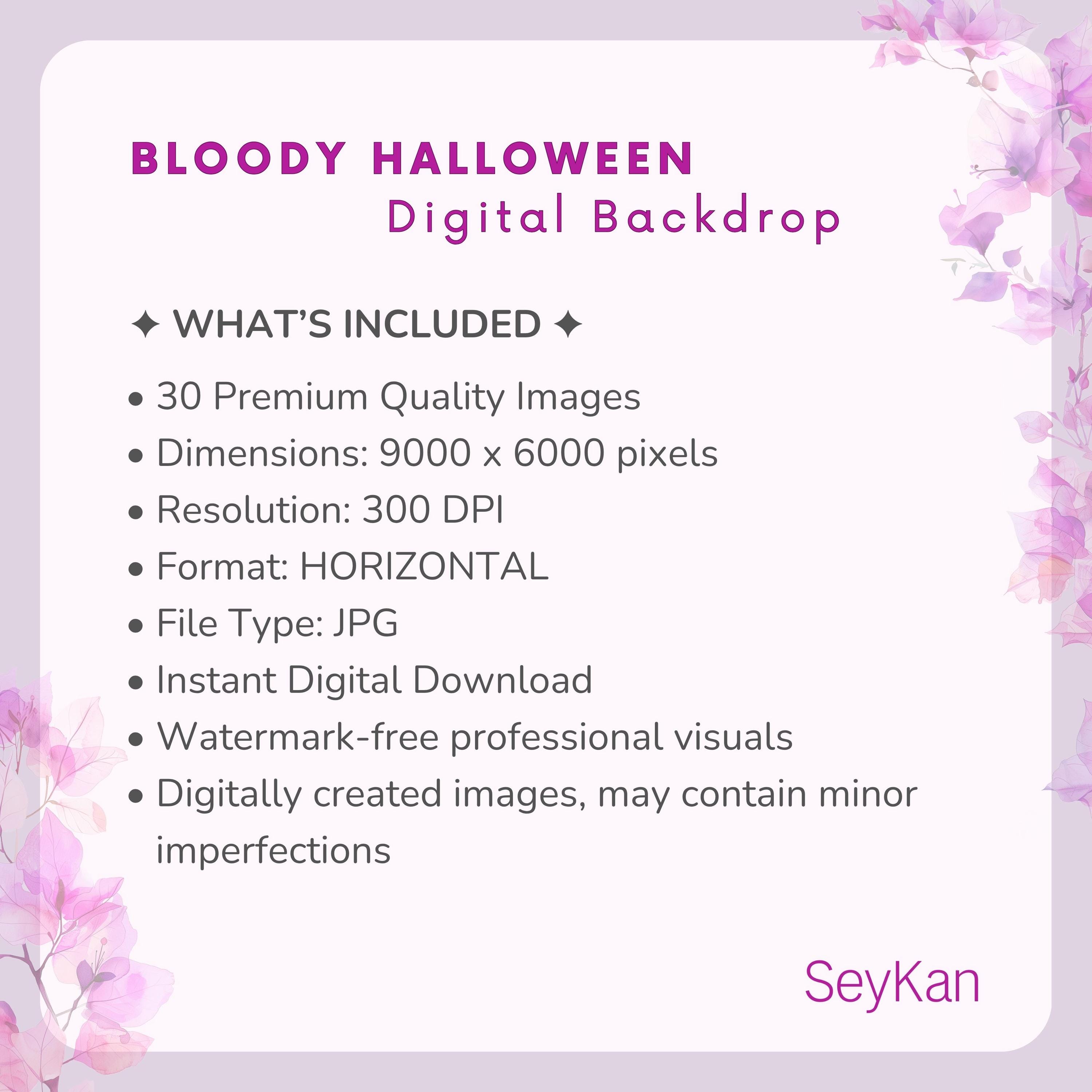 BLOODY HALLOWEEN Digital Backdrop | Red Haunted Mansion Creepy Room ...