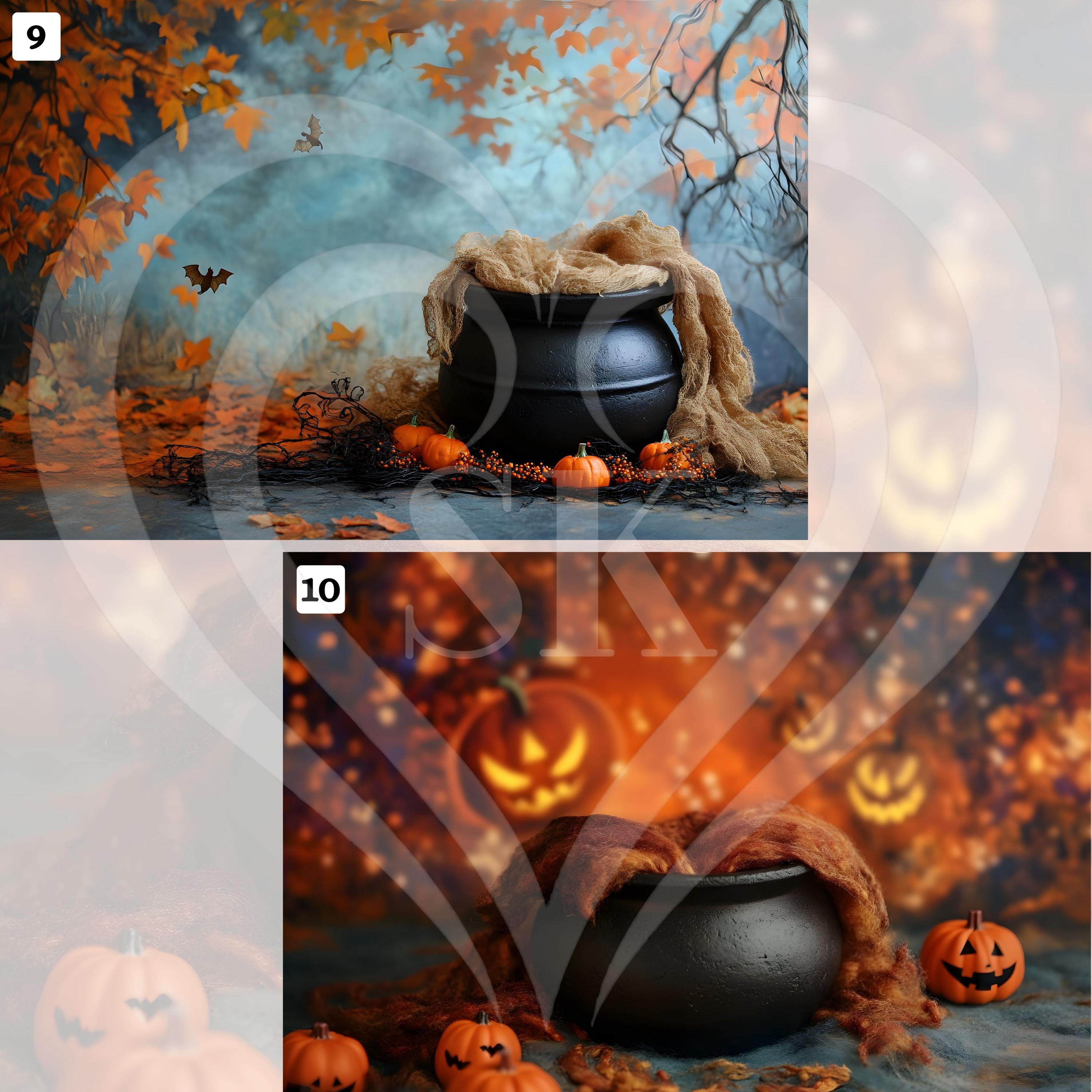 Newborn Cauldron Halloween DIGITAL BACKDROP Baby First Halloween ...