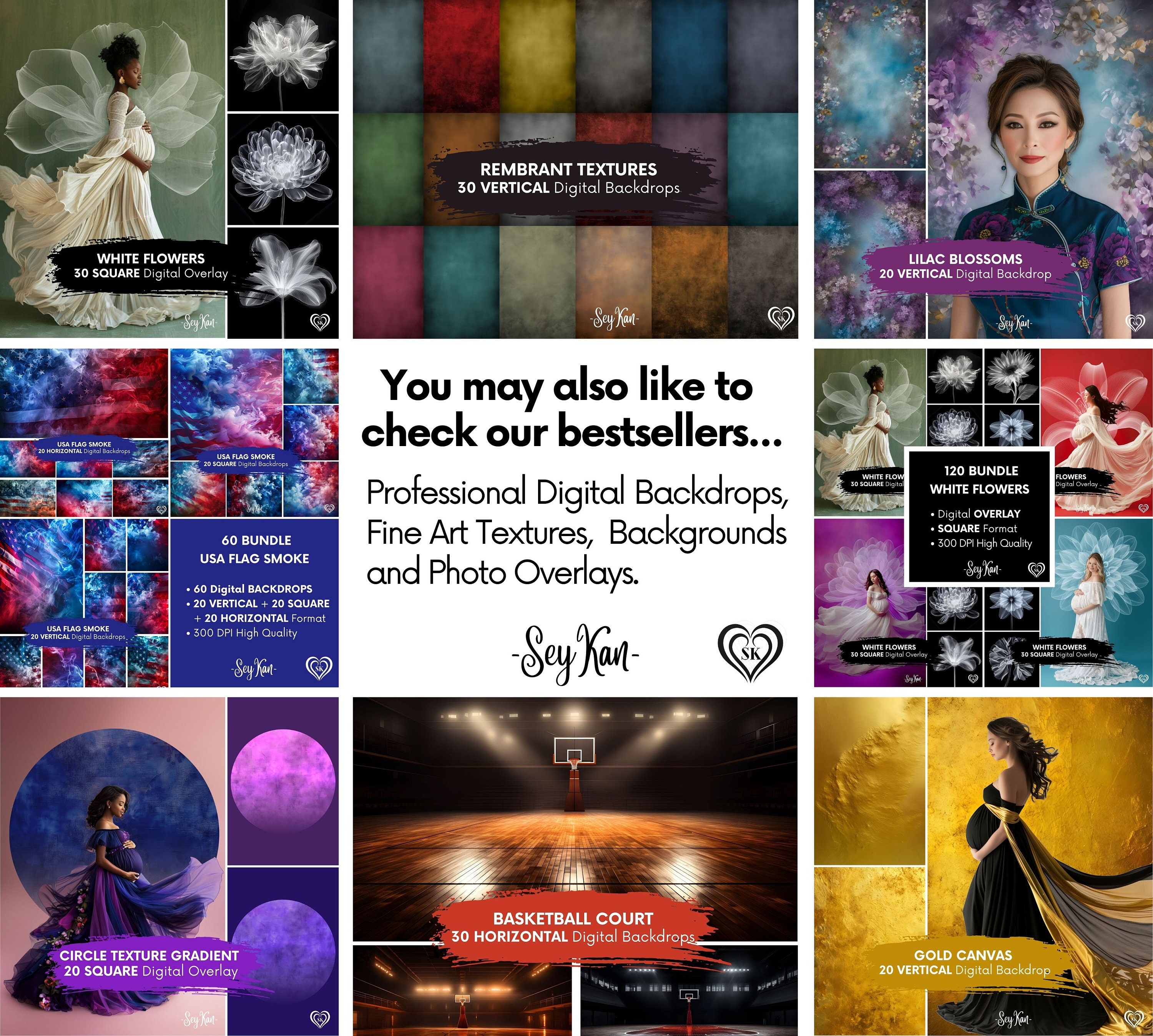 30 Pastel Floral Branch DIGITAL OVERLAY Fine Art Botanical Leaves ...