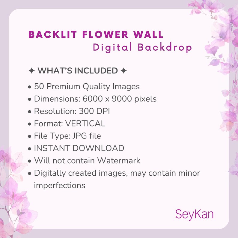 BACKLIT FLOWER WALL Digital Backdrop | Romantic Rose Fashion Tunnel ...