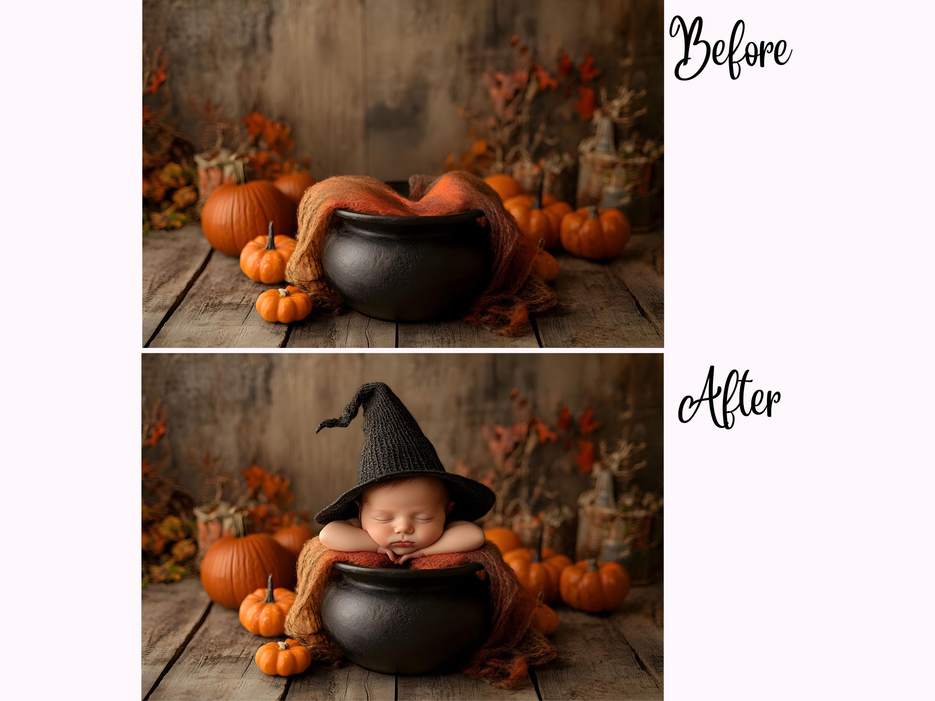 Newborn Cauldron Halloween DIGITAL BACKDROP Baby First Halloween ...