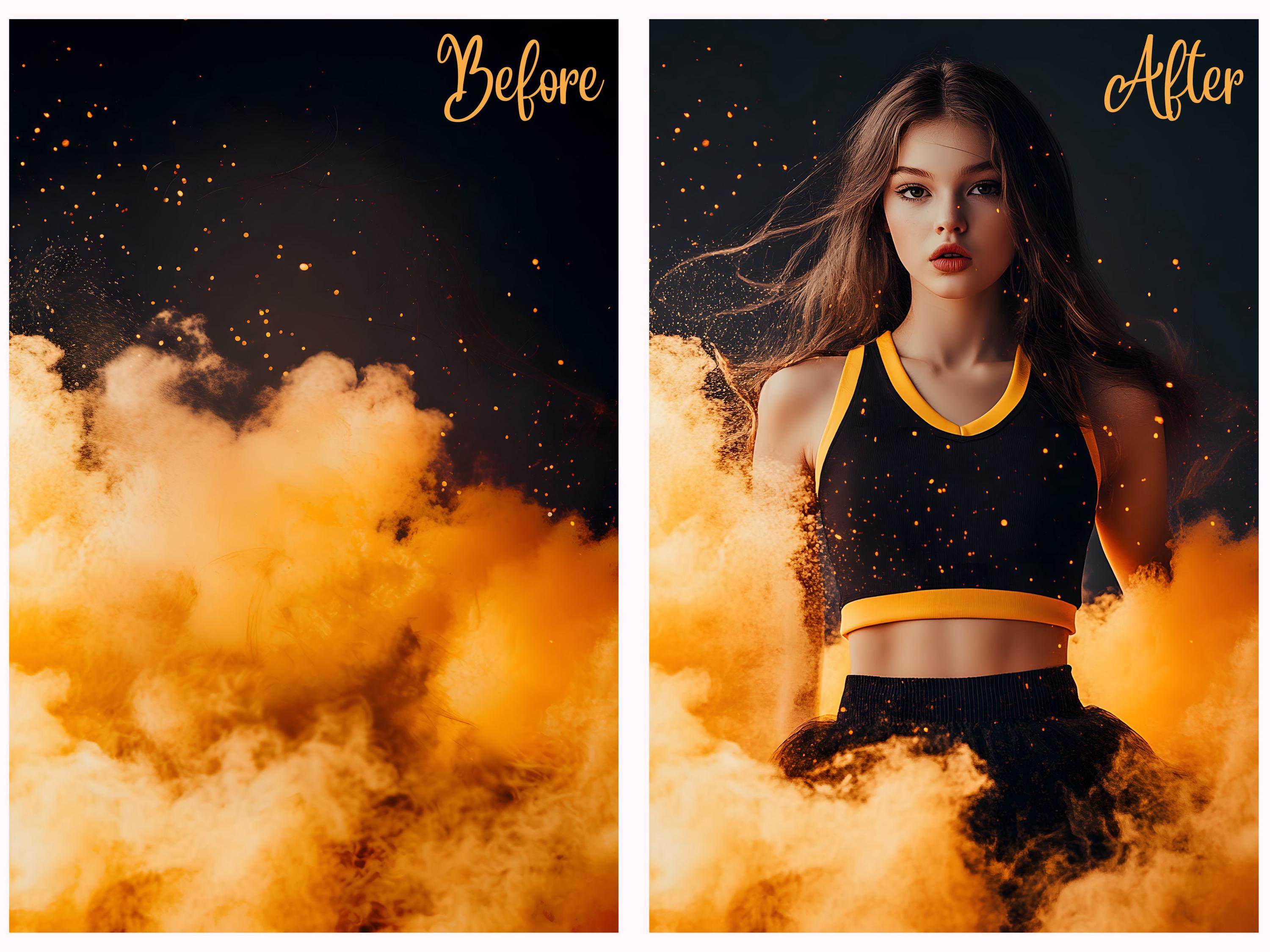 Yellow Orange Smoke DIGITAL BACKDROP Colored Smoke Softball Team ...