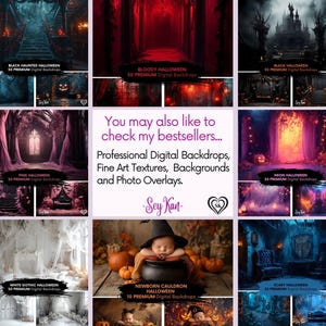 Red Halloween DIGITAL BACKDROP Victorian Gothic Crimson Black Vampire ...