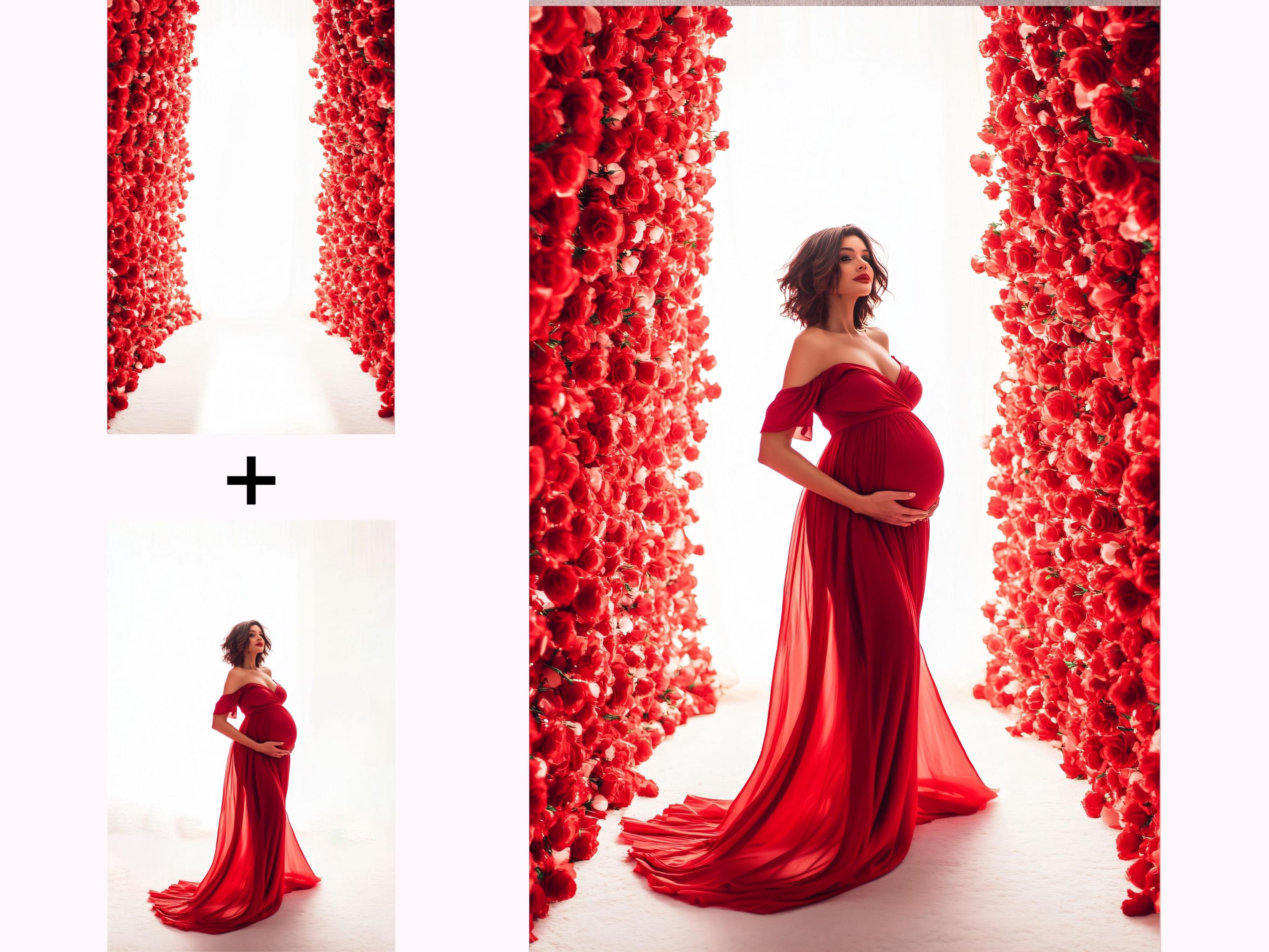 BACKLIT FLOWER WALL Digital Backdrop | Romantic Rose Fashion Tunnel ...