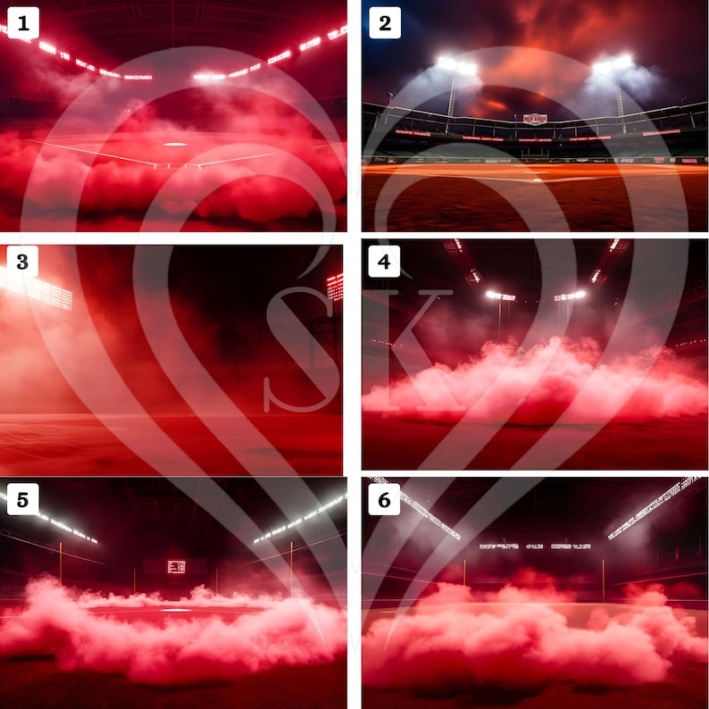Softball Field Stadium DIGITAL BACKDROP Grass Pitch Ground Arena Lights ...