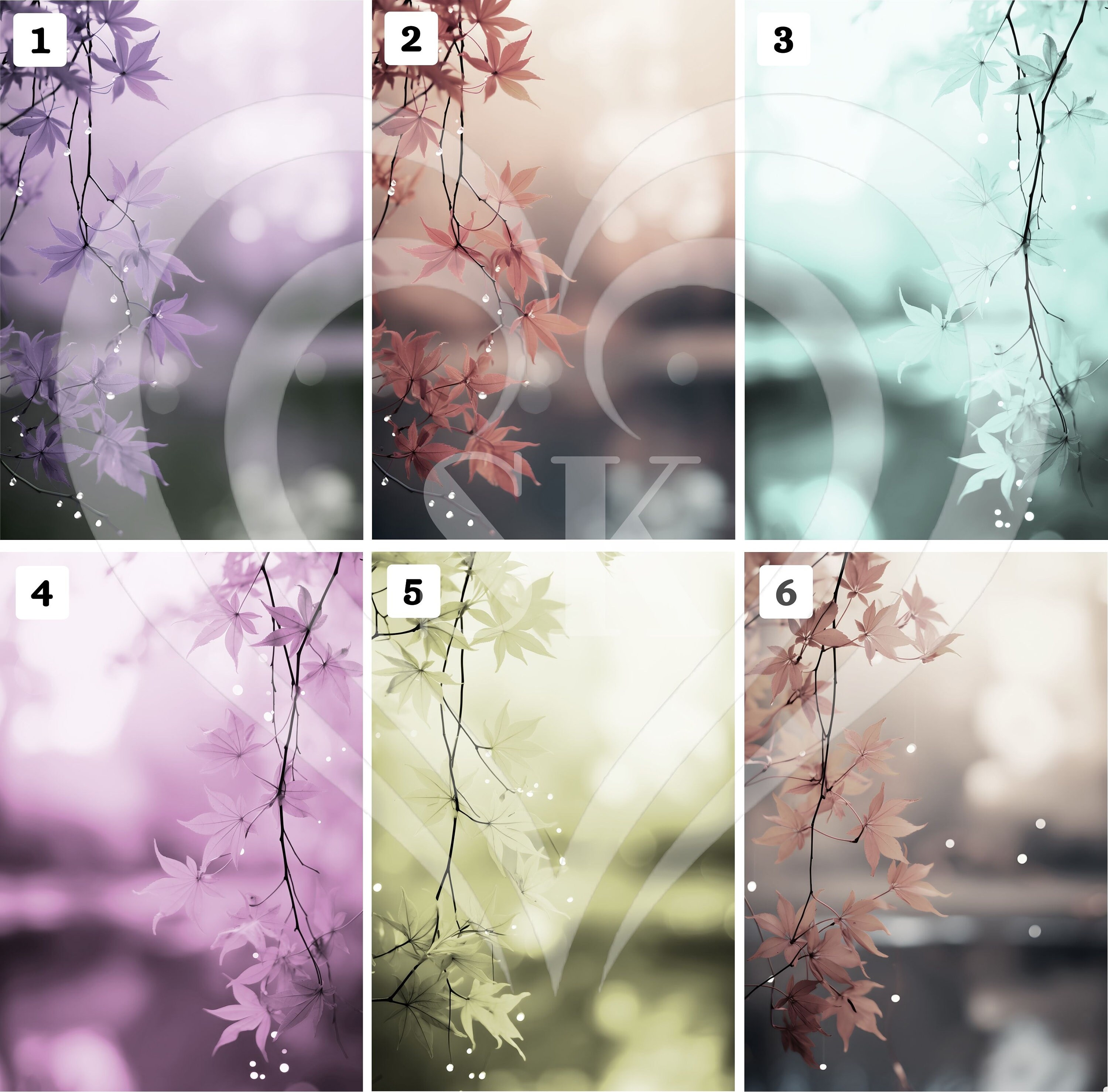 30 Pastel Floral Branch DIGITAL OVERLAY Fine Art Botanical Leaves ...