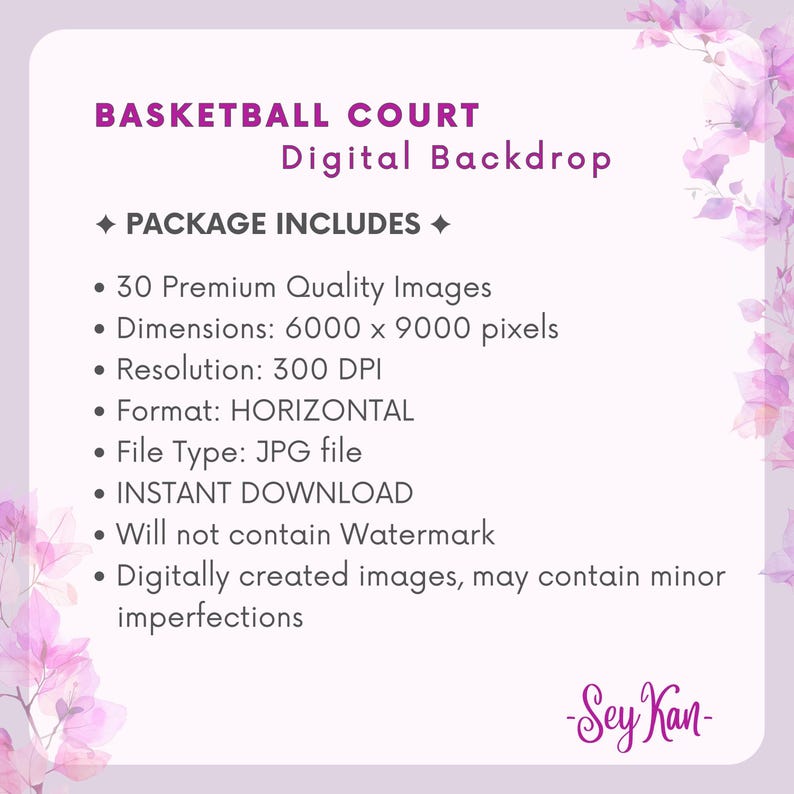 Basketball Court BACKDROP Basket Photo Theme Hoop Arena Lights Sport ...