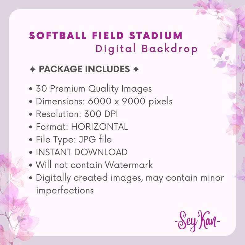 Softball Field Stadium DIGITAL BACKDROP Grass Pitch Ground Arena Lights ...