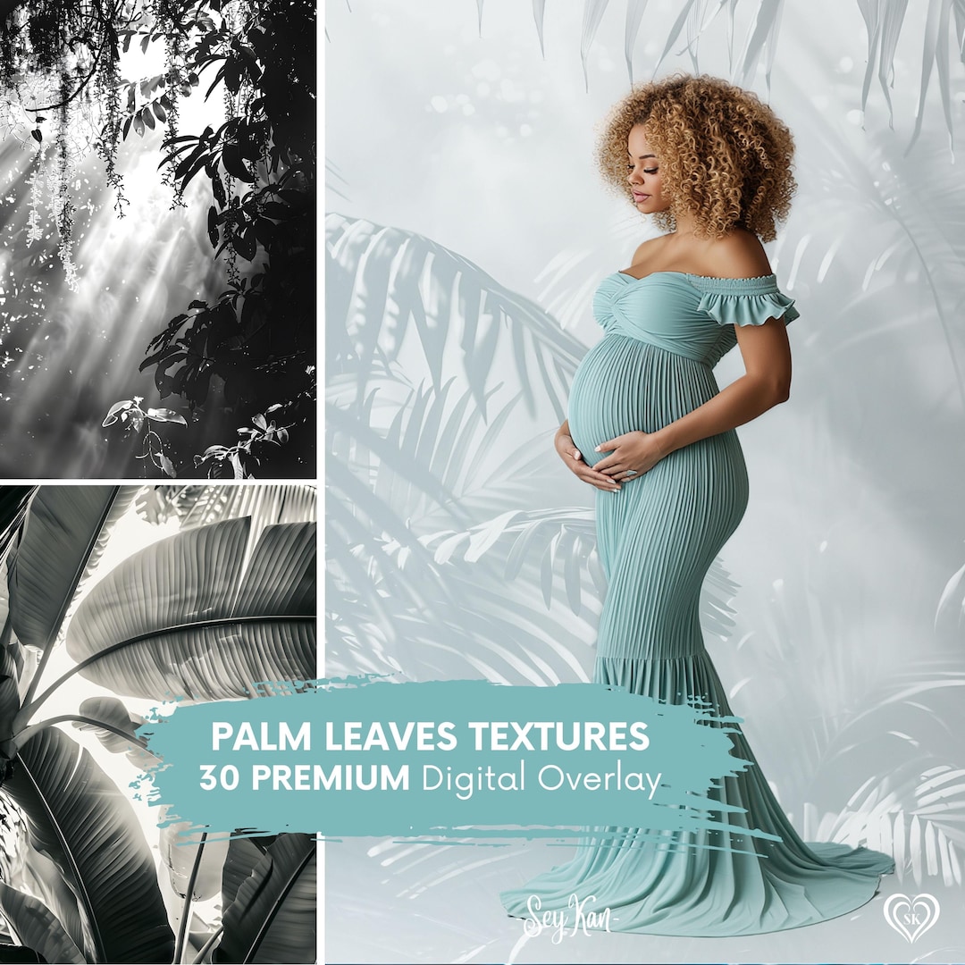 Palm Leaves Textures FOLIAGE OVERLAY Tropical Forest Branches Overlays ...