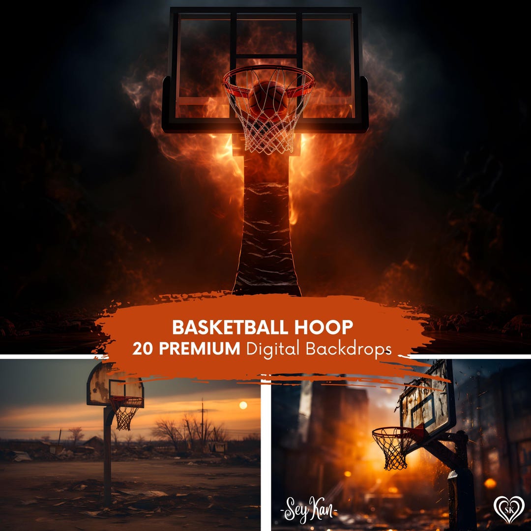 Basketball Hoop BACKDROP Basket Photo Theme Court Arena Smoke Sport ...