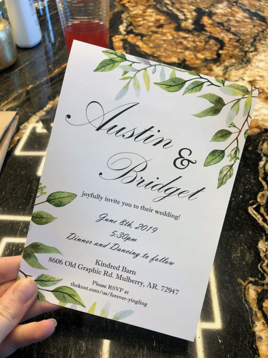 Green Ivy Wedding Invitation Template - Etsy