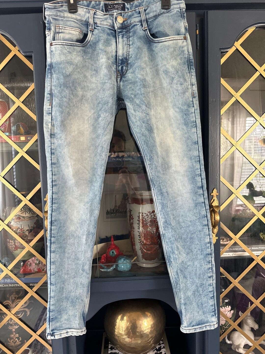 Vintage AJ Armani Jeans Acid Wash Stone Wash Mens Slim Straight 32 X 30 ...