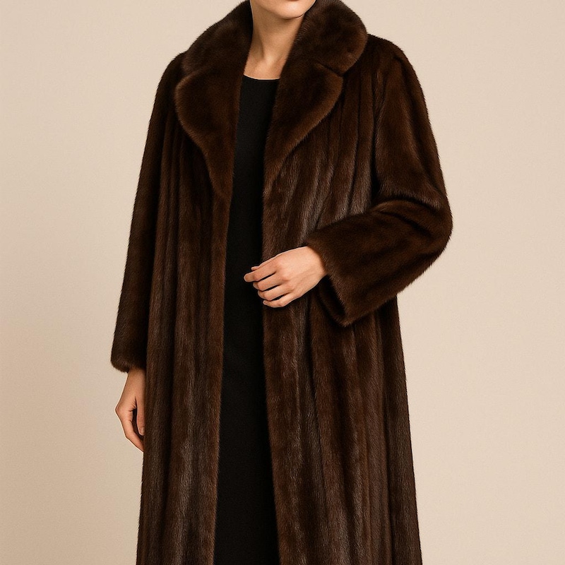 Dark Ranch Mink Fur Coat - Etsy