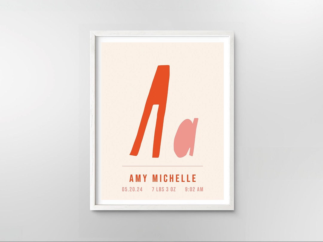 Custom Nursery/kid's Room Colorful Letter Print Wall Art Decor, Poster ...