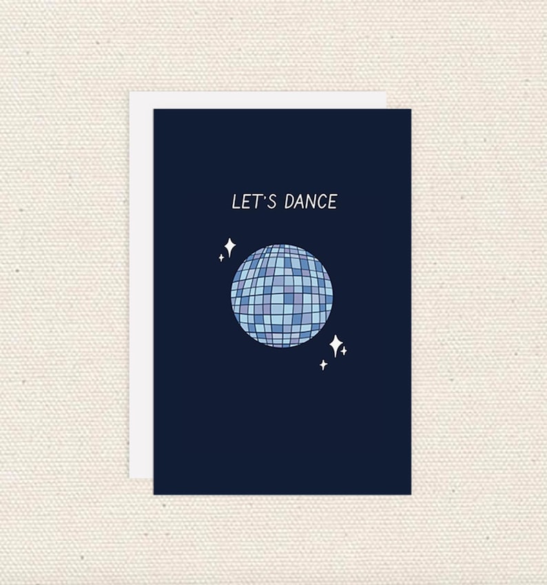 Let's Dance Greeting Card, Disco Ball Card to Celebrate - Etsy