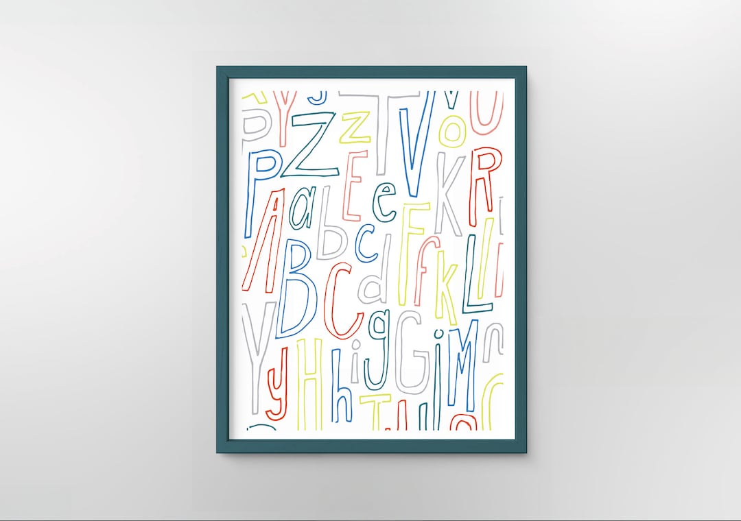 Alphabet Letter Nursery/kid's Room Bright Color Print, Colorful Wall ...