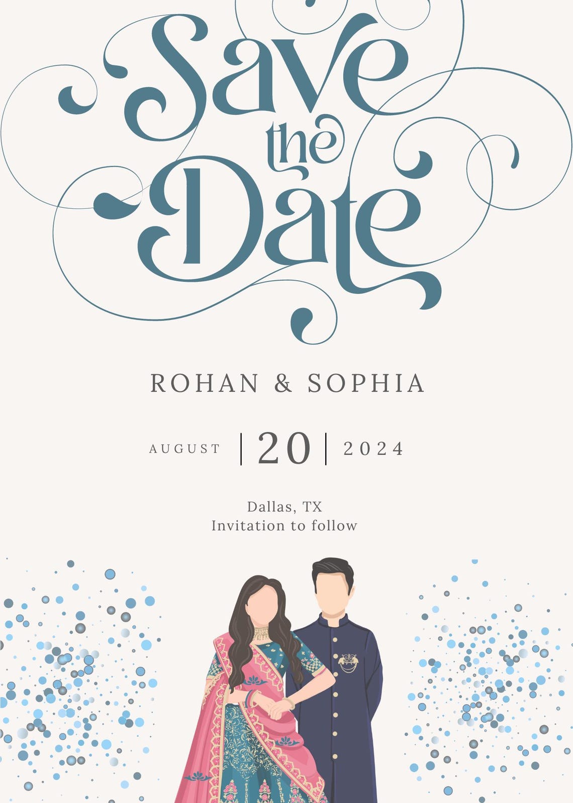 Indian Wedding Save the Date Customizable Indian Save the Date Indian ...