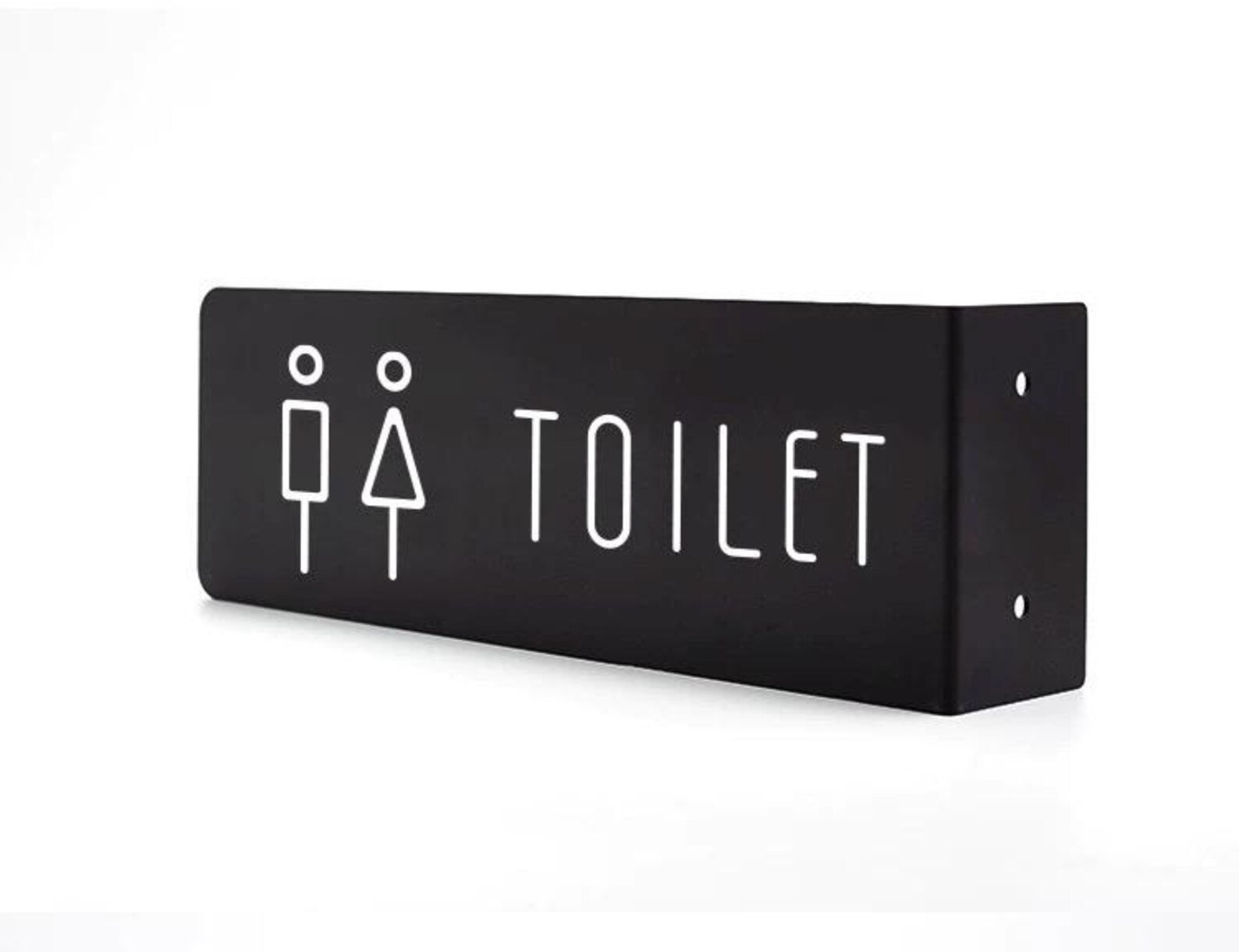 High-end Luxury Metal Double Sided Restroom Sign, Side Mount Washroom ...