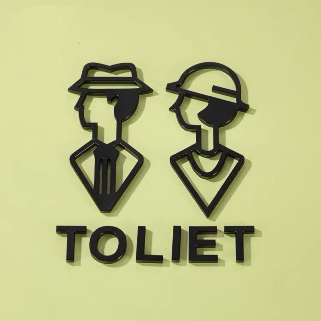 Creative Luxury Metal Aluminum Washroom Sign, Restroom Sign, Bathroom ...