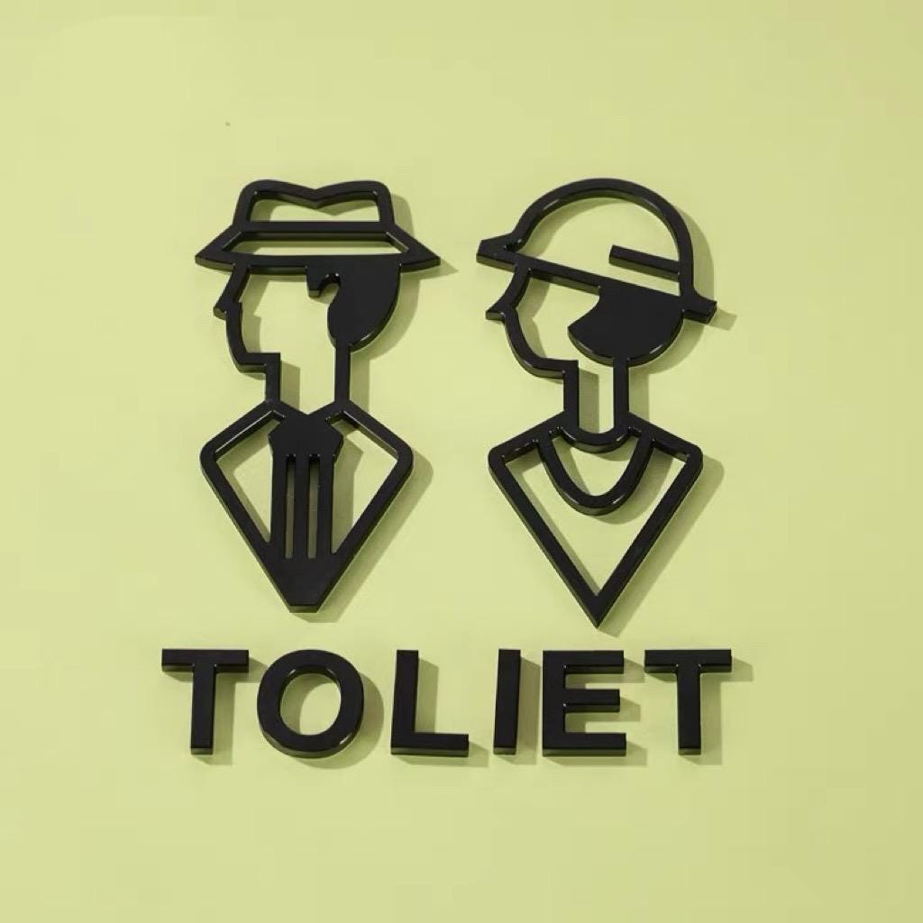 Creative Luxury Metal Aluminum Washroom Sign, Restroom Sign, Bathroom ...