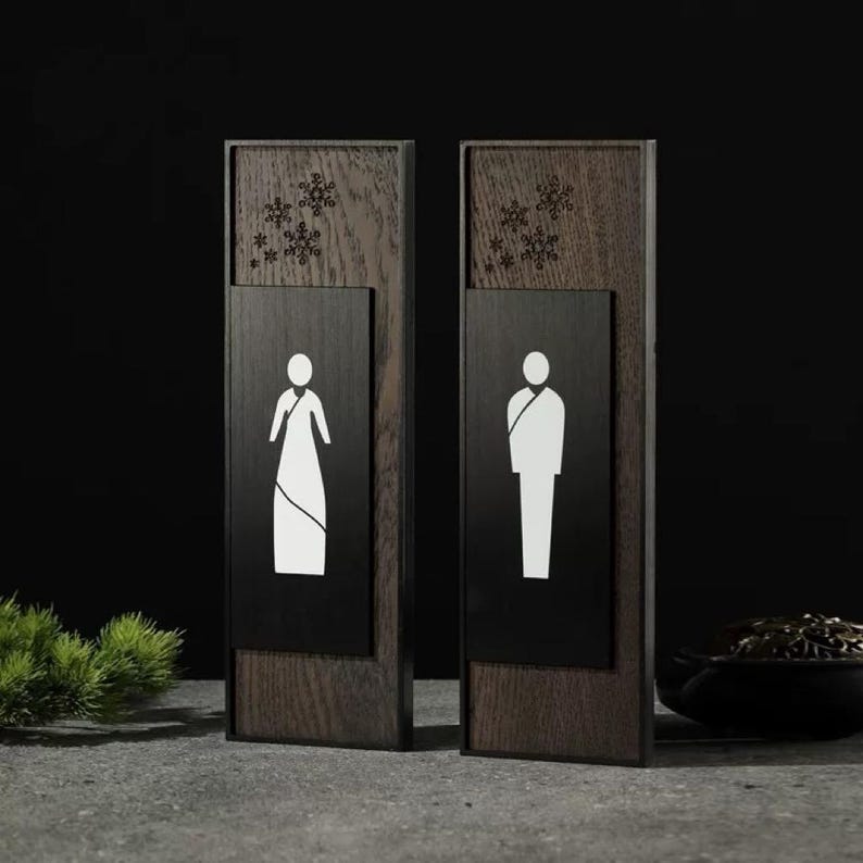 Luxury Aluminum Wood Washroom Sign, Restroom Sign, Bathroom Sign, Male ...