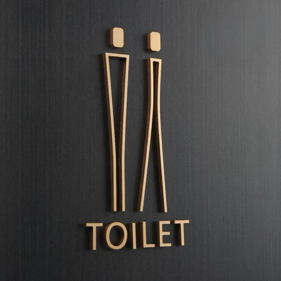 High-end Luxury Metal Washroom Sign, Restroom Sign, Bathroom Sign ...