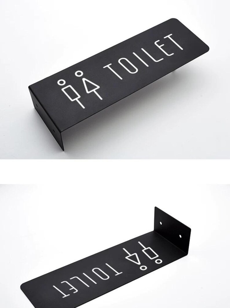 High-end Luxury Metal Double Sided Restroom Sign, Side Mount Washroom ...