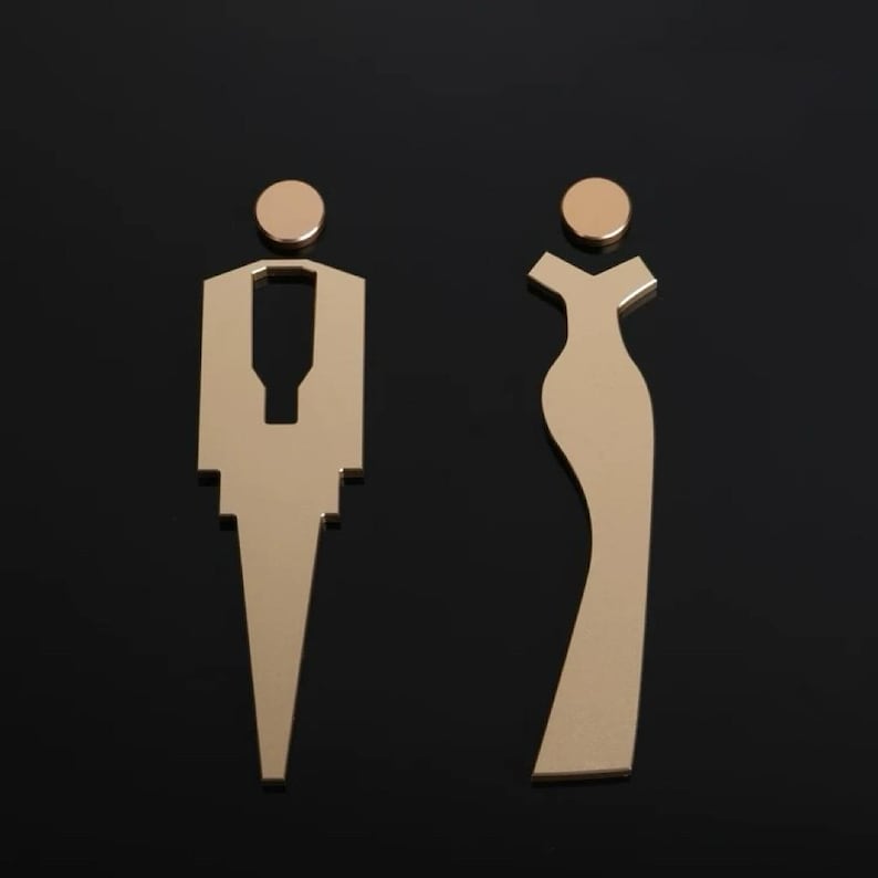 High-end Luxury Metal Aluminum Signage, Washroom Sign, Restroom Sign ...