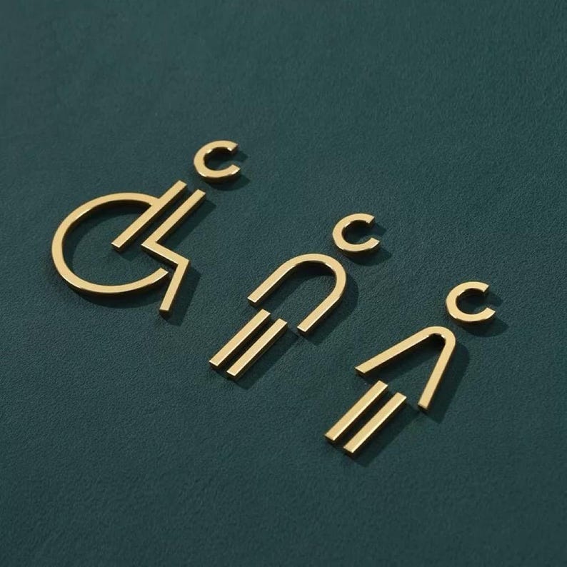 Luxury Metal Aluminum Washroom Sign, Restroom Sign, Bathroom Sign ...