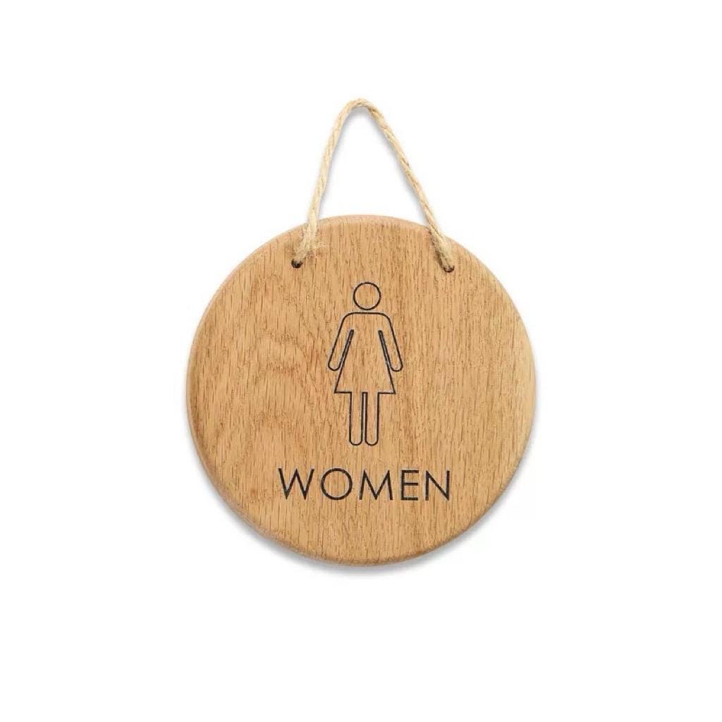 Luxury Modern White Oak Wood Washroom Sign, Bathroom Sign, Restroom ...