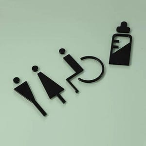 Luxury Aluminum Washroom Sign, Restroom Sign, Bathroom Sign, Toilet ...