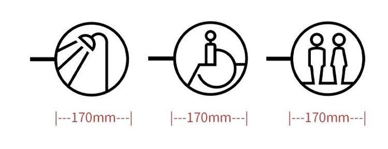 Custom Wall Mounted Washroom Sign, Restroom Sign, Bathroom Sign, Toilet ...