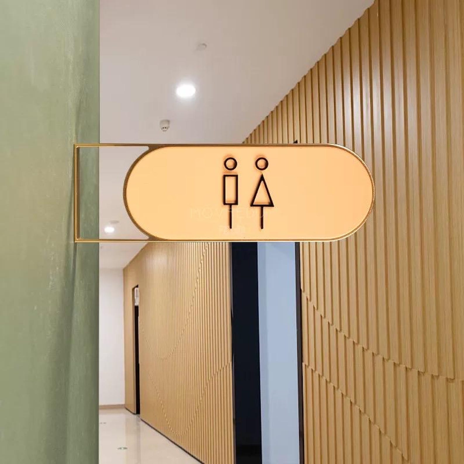 High-end Luxury Aluminum Acrylic Side Mount Washroom Sign, Restroom ...