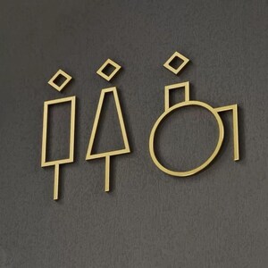 High-end Luxury Metal Aluminum Washroom Sign, Restroom Sign, Bathroom ...