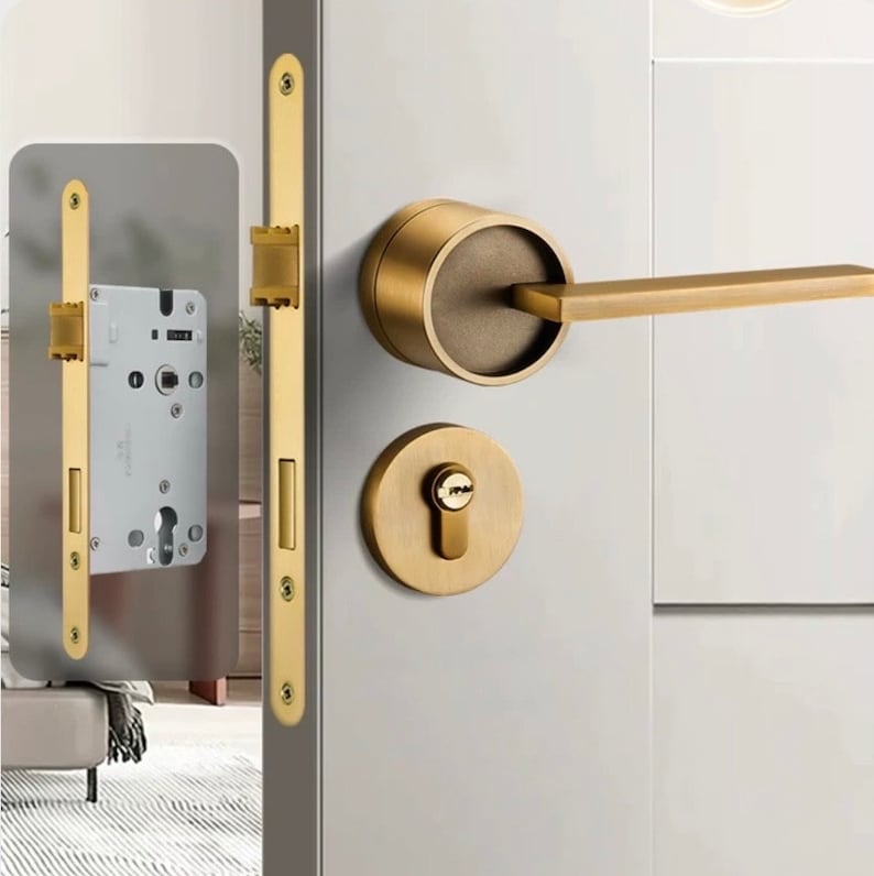 Modern Design Interior Door Lever Handle With Secure Lock, Lock Set ...