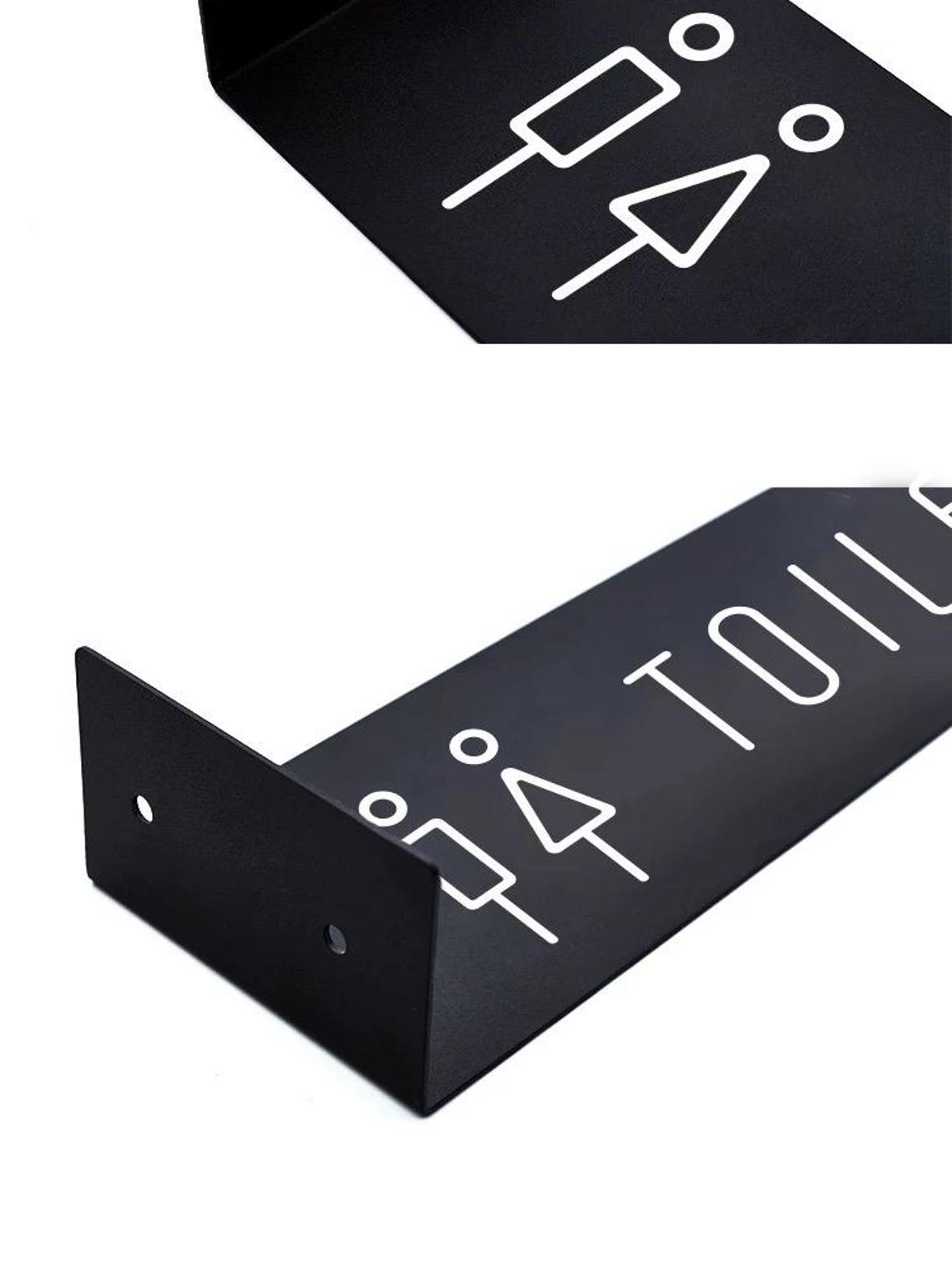 High-end Luxury Metal Double Sided Restroom Sign, Side Mount Washroom ...