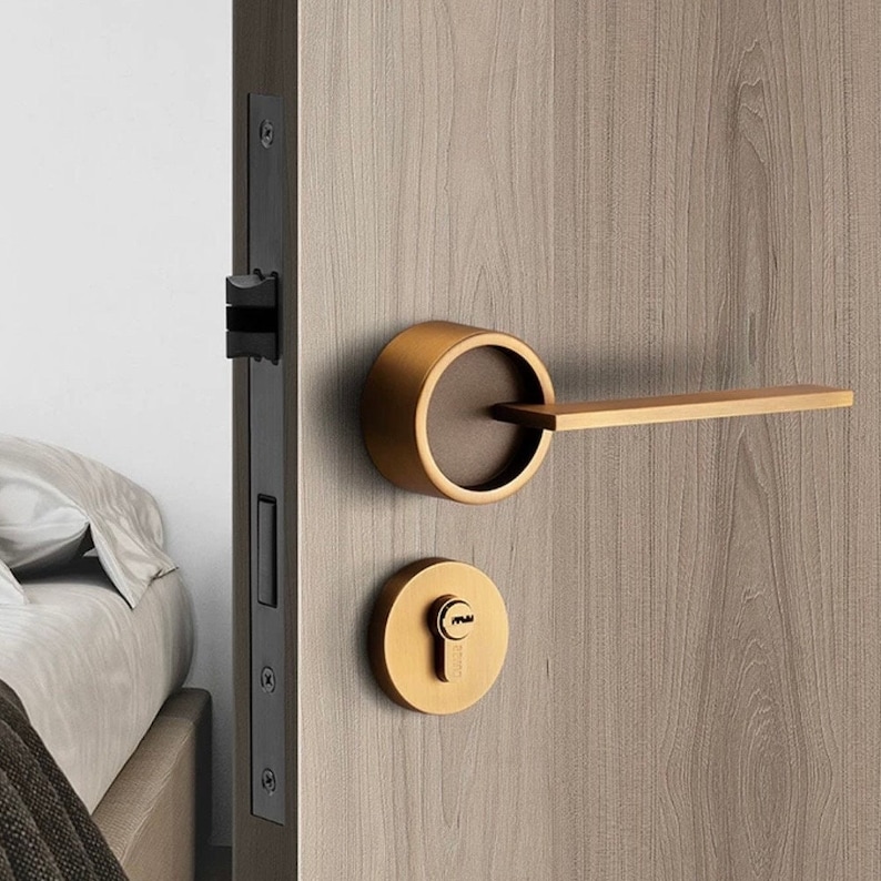 Modern Design Interior Door Lever Handle With Secure Lock, Lock Set ...
