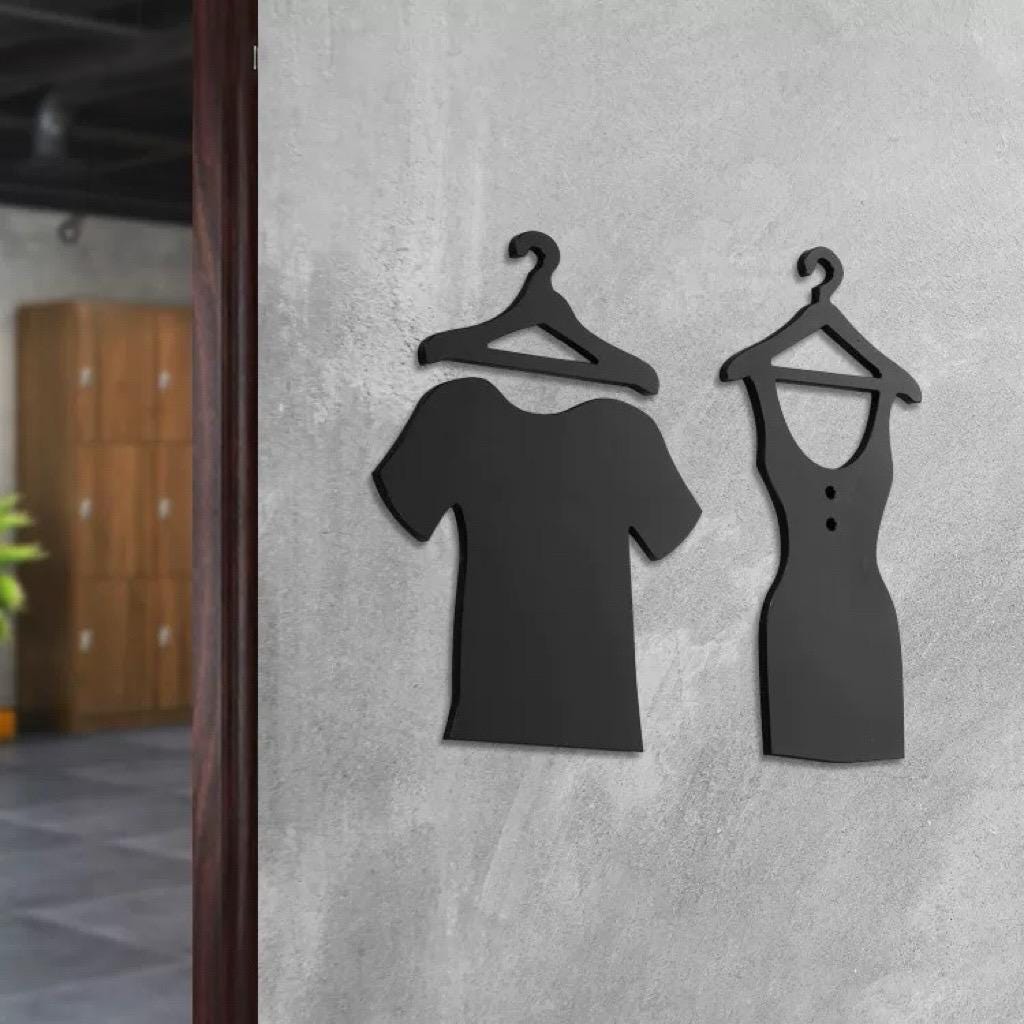 Custom Luxury Unique Metal Aluminum Signage, Washroom Sign, Restroom ...