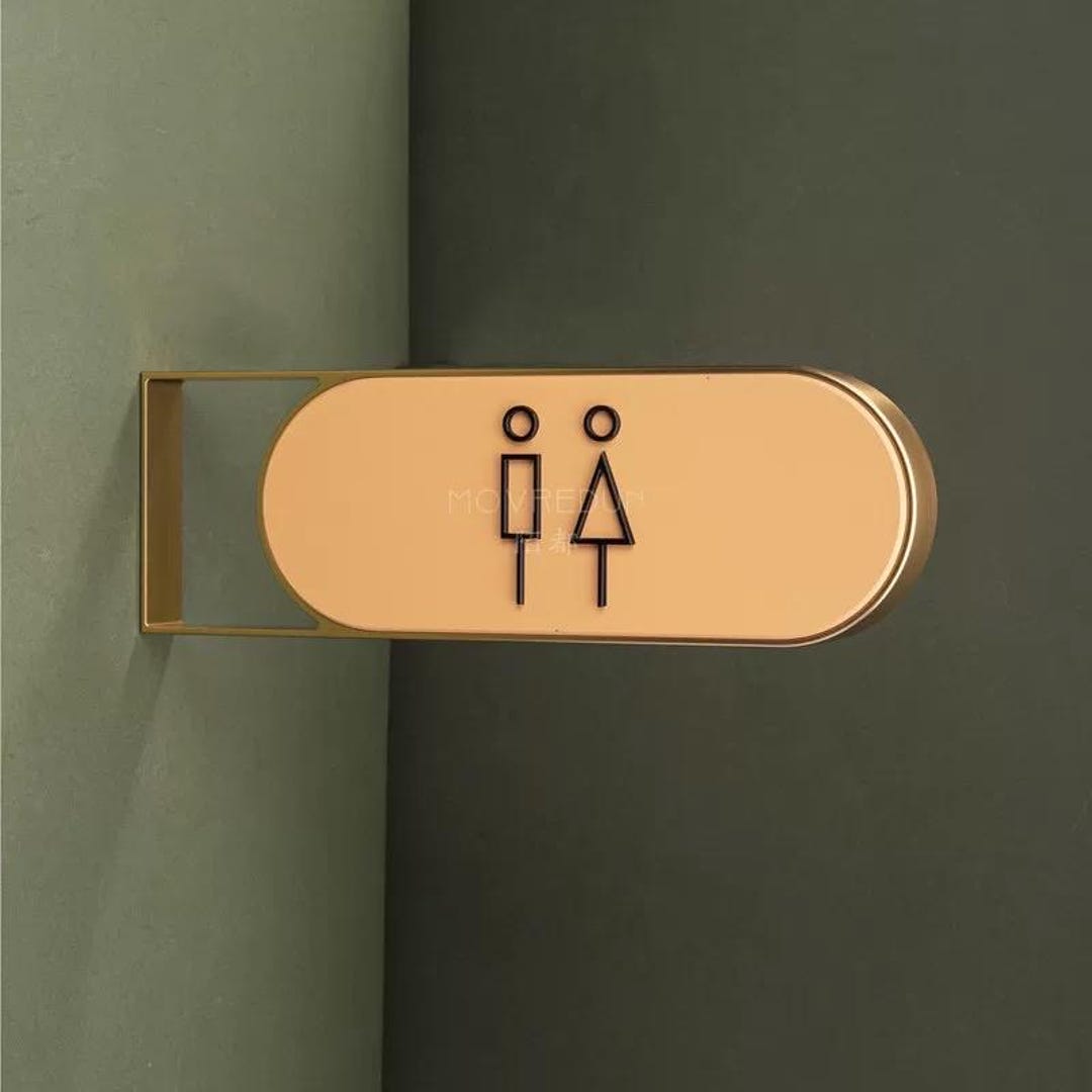 High-end Luxury Aluminum Acrylic Side Mount Washroom Sign, Restroom ...