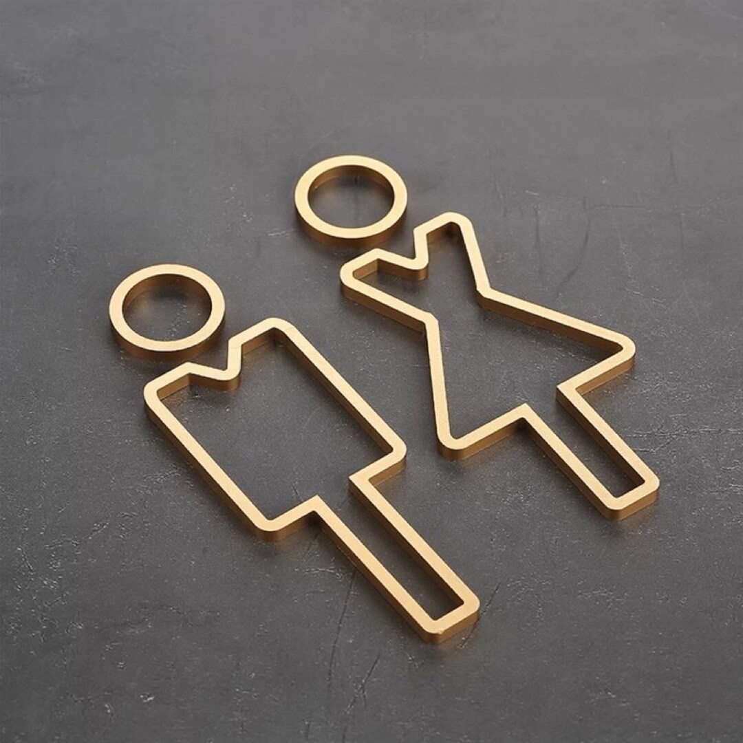 3D Metal Aluminum Washroom Sign, Restroom Sign, Bathroom Sign, Toilet ...